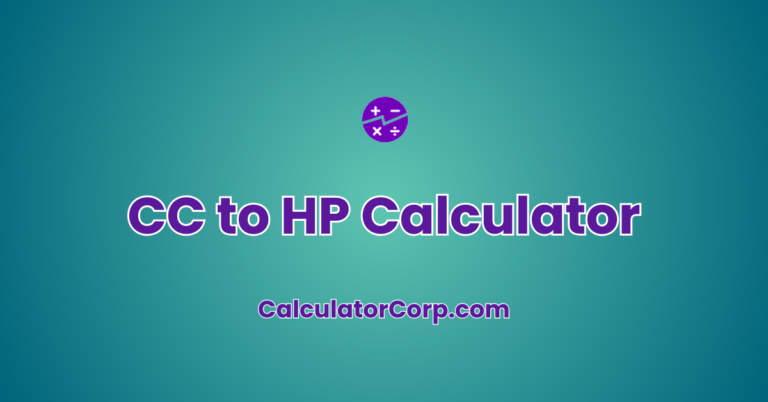 CC To HP Calculator | Convert Engine Displacement (CC) To Horsepower