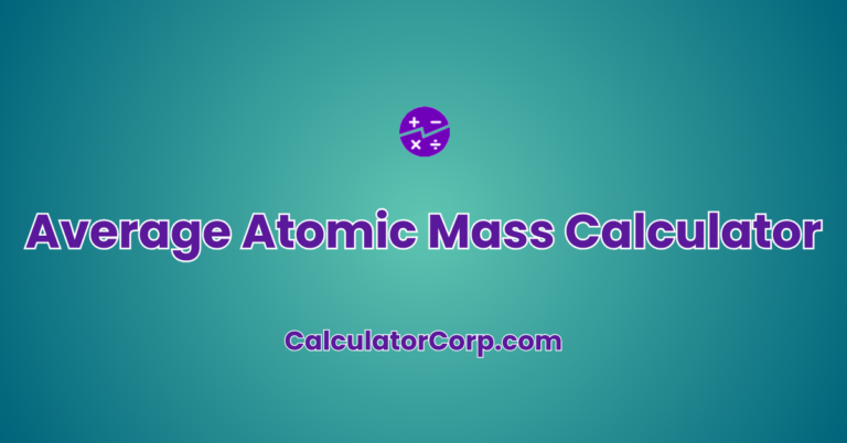 Average Atomic Mass Calculator | Get Weighted Atomic Mass