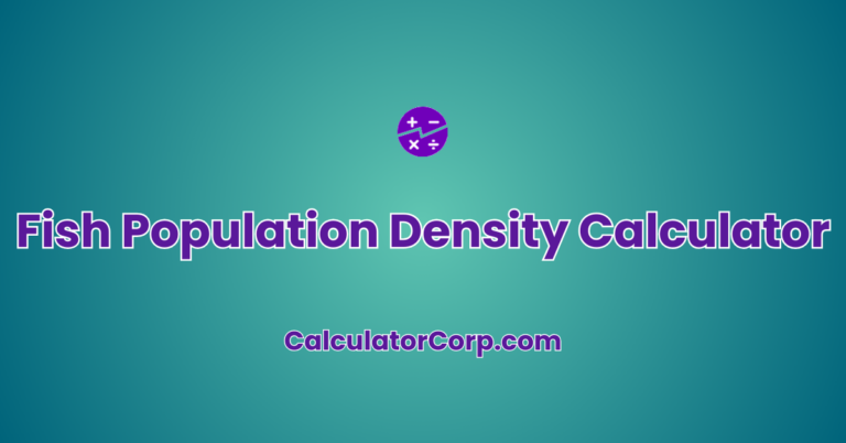 Fish Population Density Calculator | Estimate Fish Per Area Or Volume