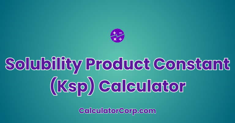Solubility Product Constant (Ksp) Calculator | Find Ksp For Soluble Salts