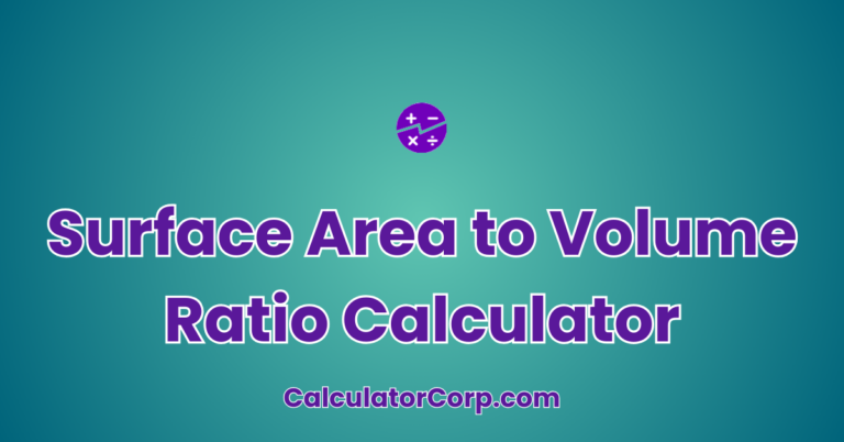 Surface Area To Volume Ratio Calculator | Analyze Shape Efficiency