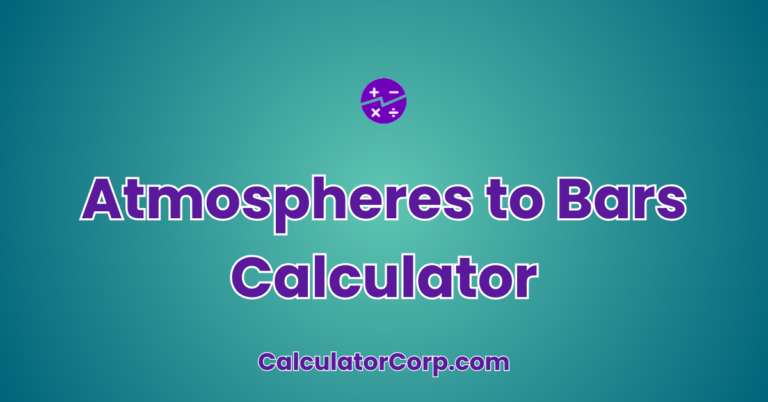 Atmospheres To Bars Calculator | Convert Pressure Units (atm ↔ Bar)