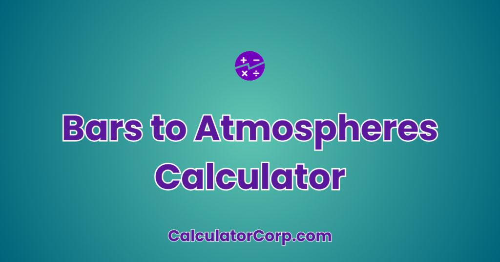 Bars To Atmospheres Calculator | Convert Bar To Atm Pressure Units