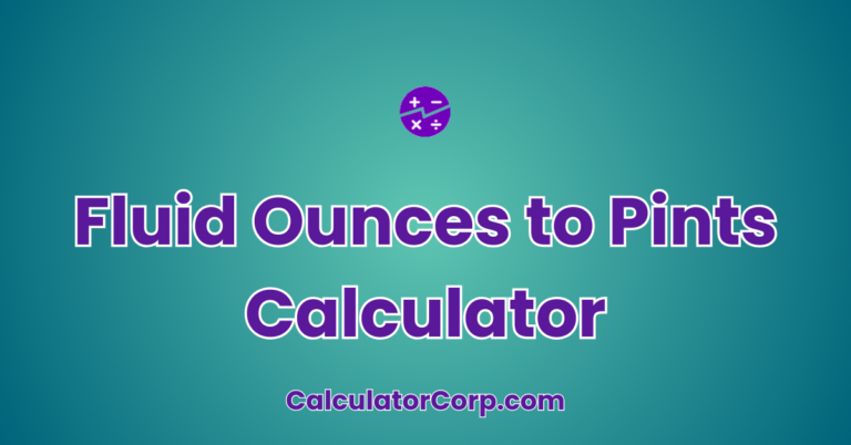 Fluid Ounces To Pints Calculator
