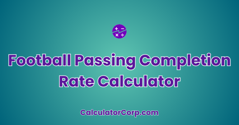 Football Passing Completion Rate Calculator