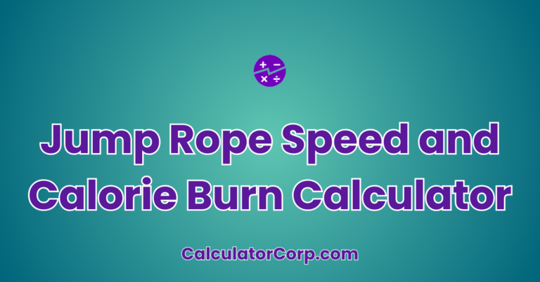 Jump Rope Speed And Calorie Burn Calculator | Calories Burned Per Skips ...