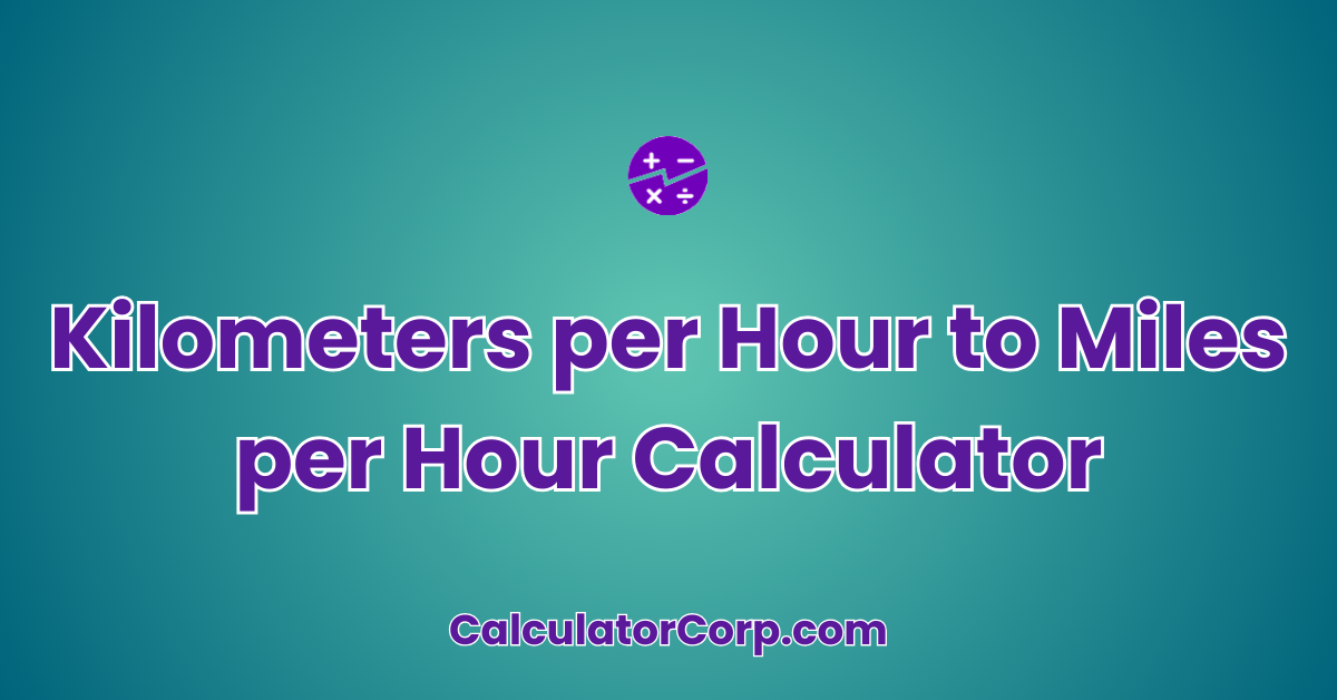 Kilometers Per Hour To Miles Per Hour Calculator Kilometers Per Hour To Miles Per Hour Calculator