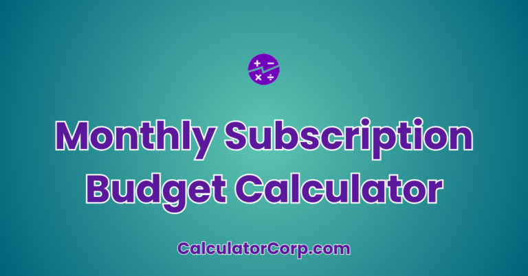 Monthly Subscription Budget Calculator