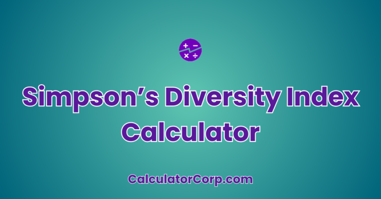 Simpson’s Diversity Index Calculator | Measure Biodiversity Dominance