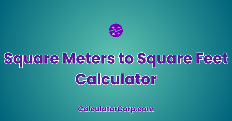 Square Meters To Square Feet Calculator