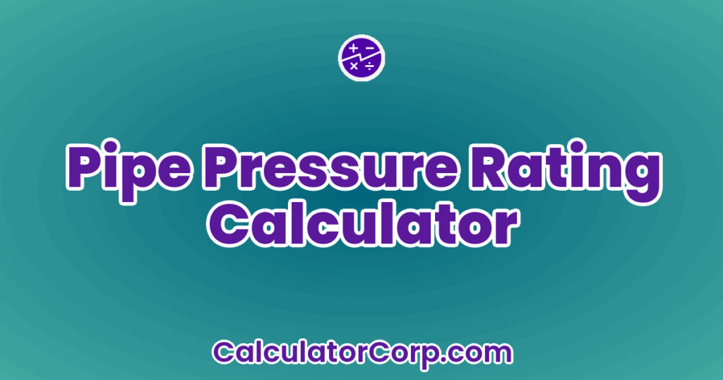 Pipe Pressure Rating Calculator