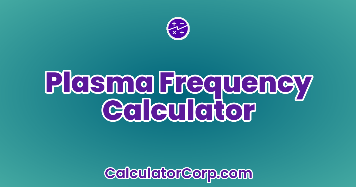 Plasma Frequency Calculator
