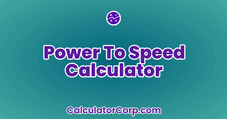 Power To Speed Calculator