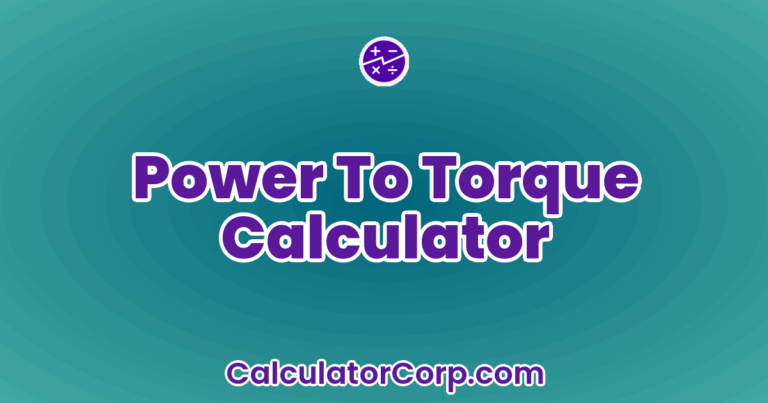 Power To Torque Calculator