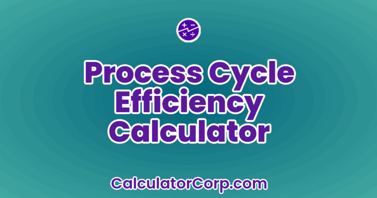 Process Cycle Efficiency Calculator