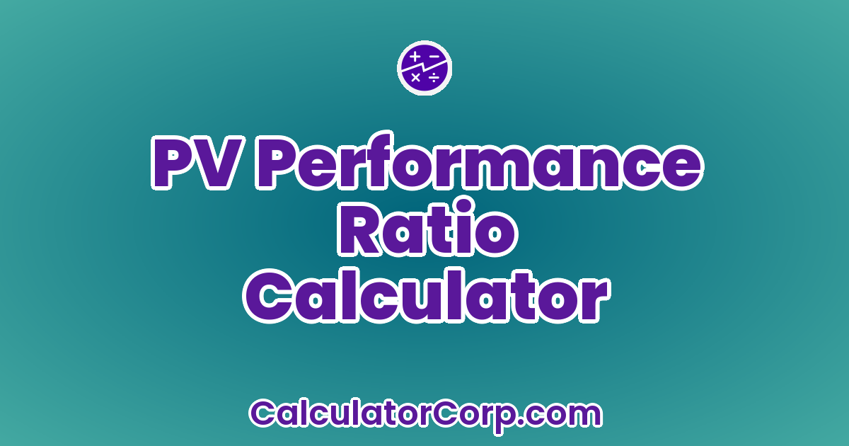 PV Performance Ratio Calculator