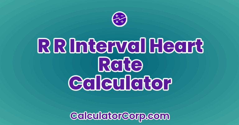 R R Interval Heart Rate Calculator