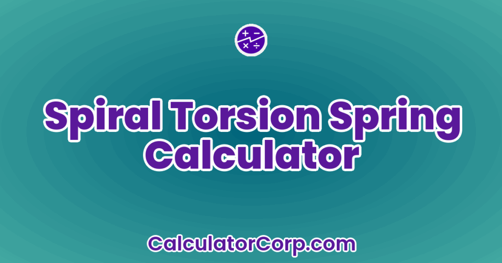 Spiral Torsion Spring Calculator