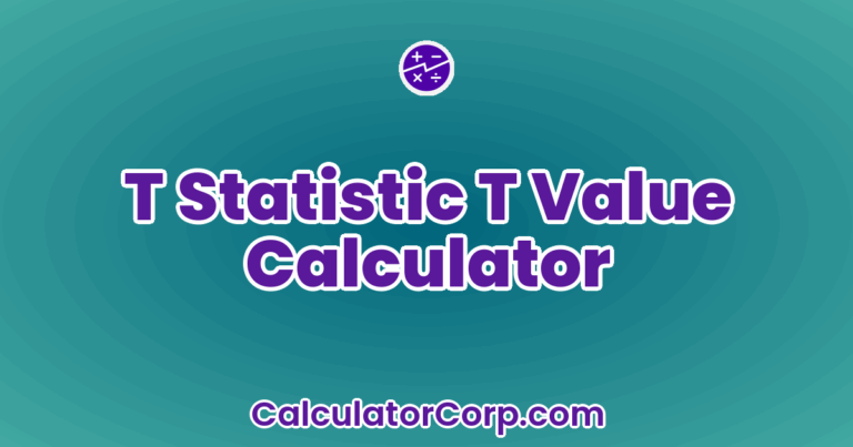 T Statistic T Value Calculator