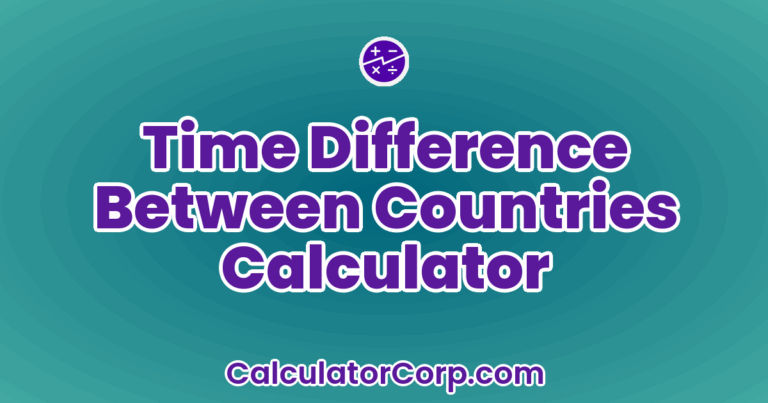 Time Difference Between Countries Calculator