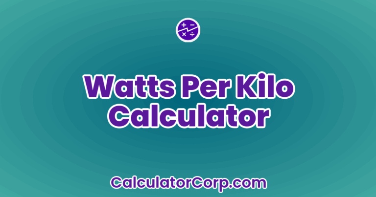 Watts Per Kilo Calculator