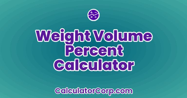 Weight Volume Percent Calculator