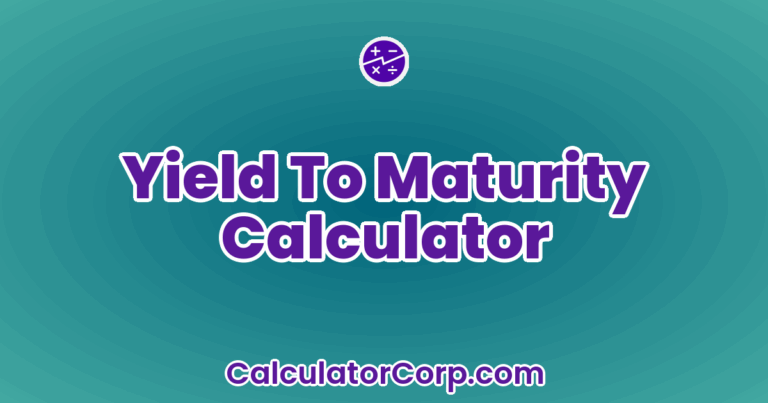 Yield To Maturity Calculator