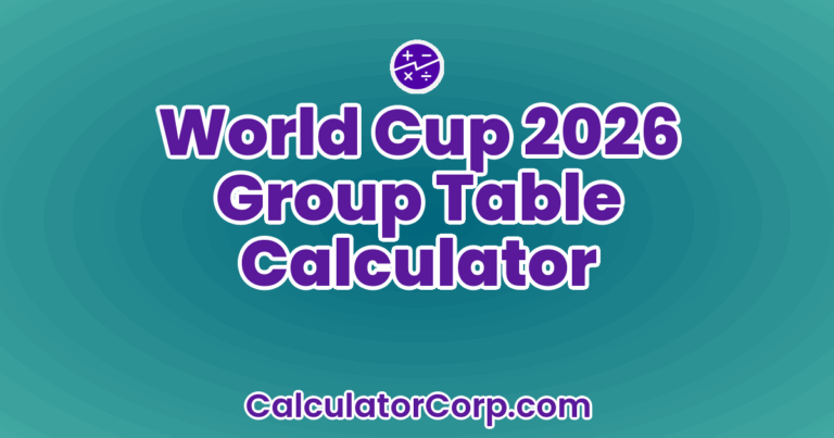 World Cup 2026 Group Table Calculator