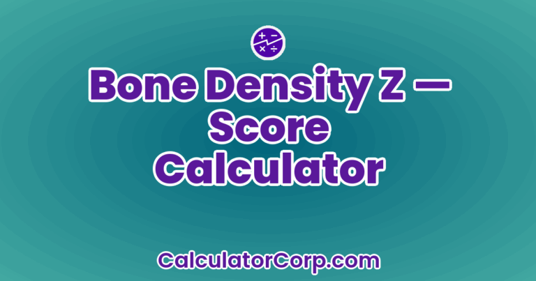 Bone Density Z-Score Calculator