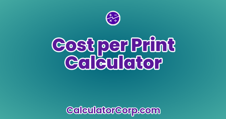 Cost Per Print Calculator