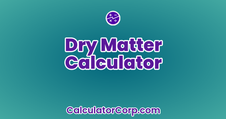 Dry Matter Calculator