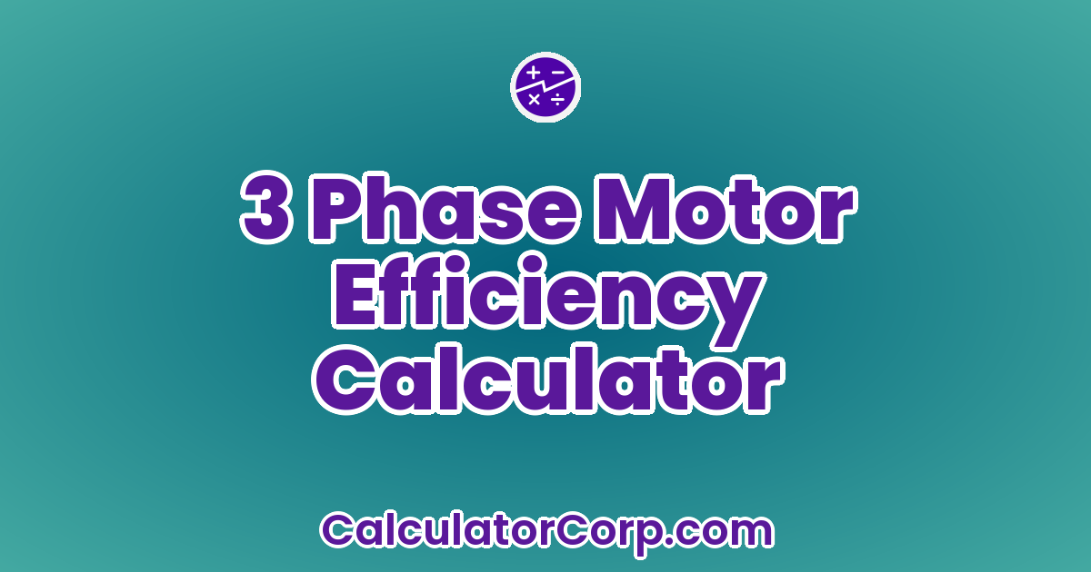 3 Phase Motor Efficiency Calculator
