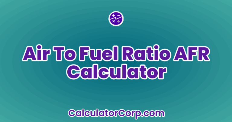 Air To Fuel Ratio AFR Calculator