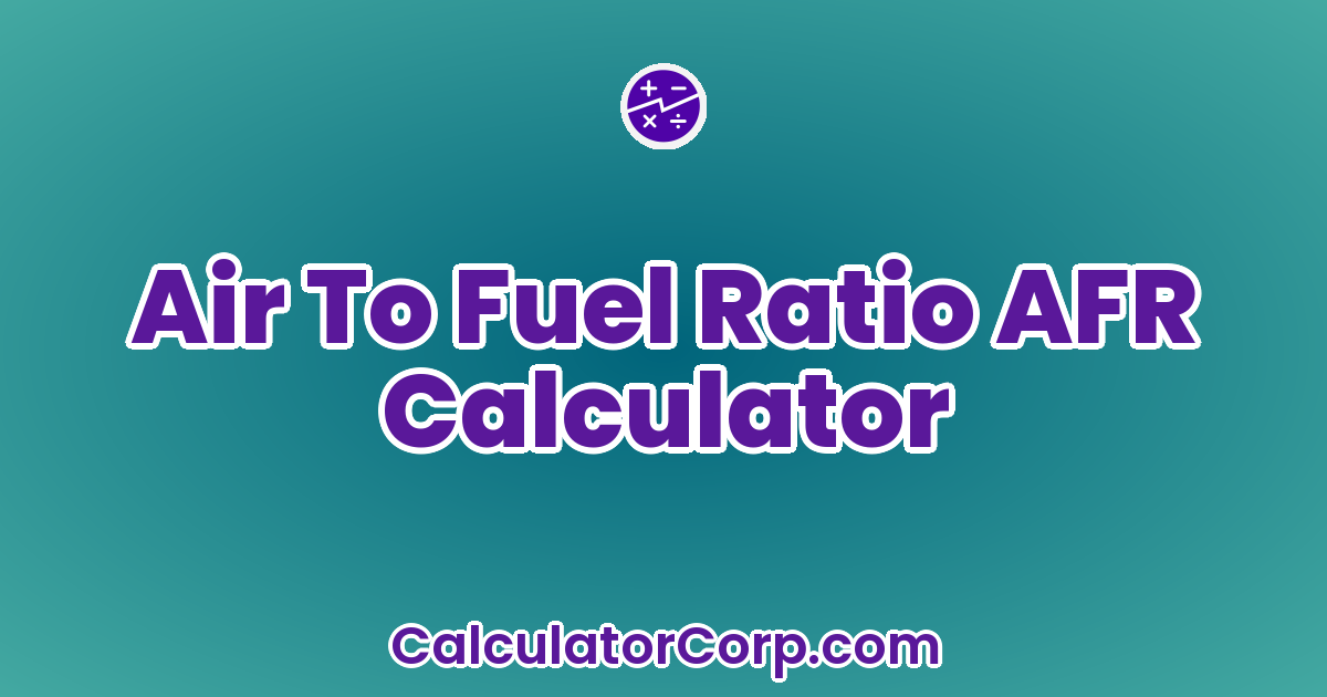 Air To Fuel Ratio AFR Calculator
