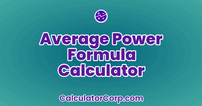 Average Power Formula Calculator