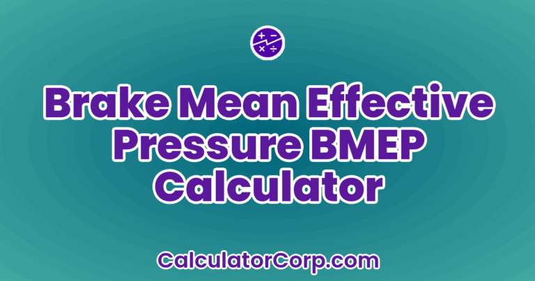 Brake Mean Effective Pressure BMEP Calculator