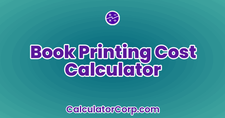 Book Printing Cost Calculator