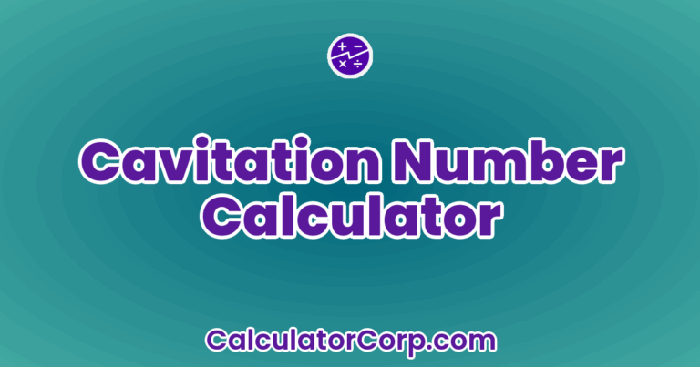 Cavitation Number Calculator