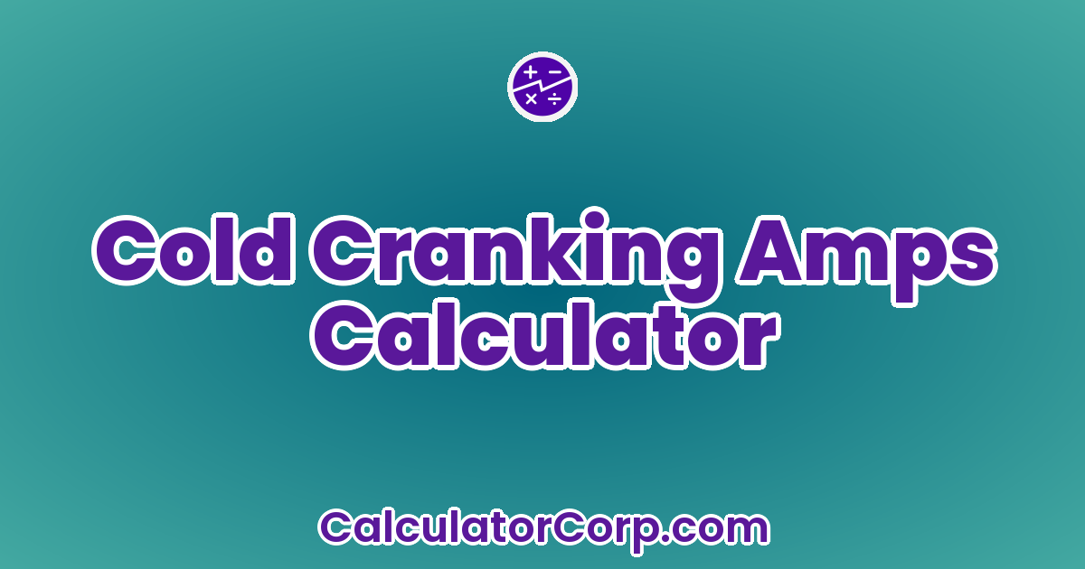 Cold Cranking Amps Calculator