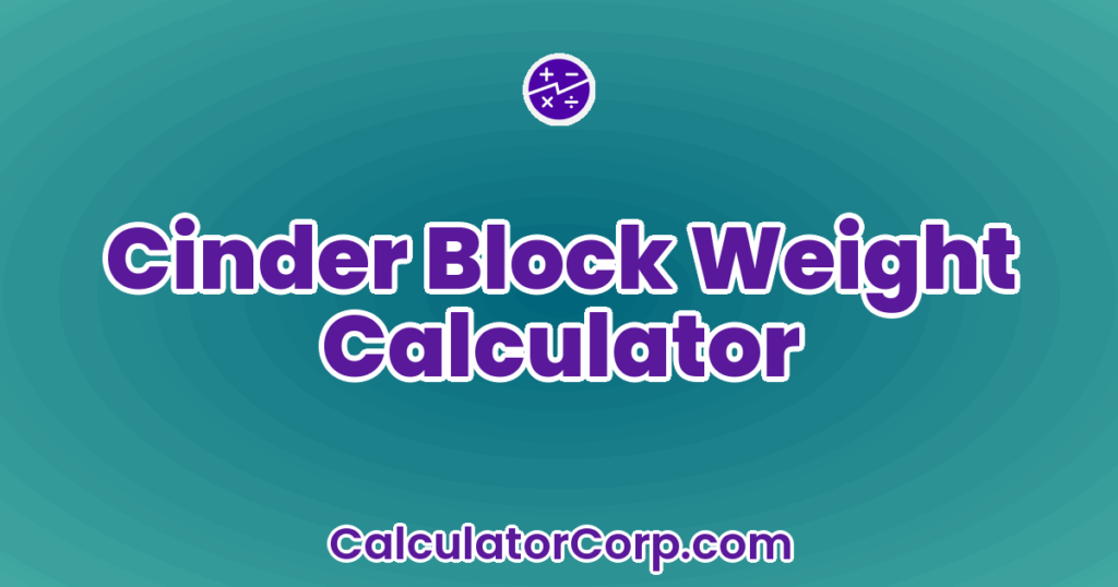 Cinder Block Weight Calculator