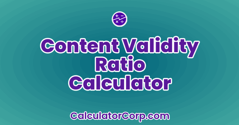 Content Validity Ratio Calculator