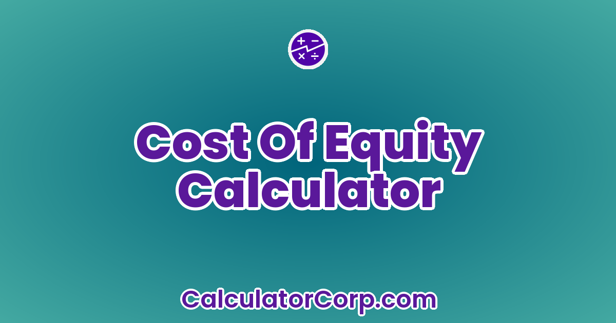 Cost Of Equity Calculator