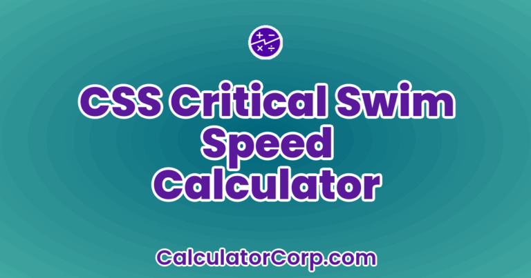 CSS Critical Swim Speed Calculator