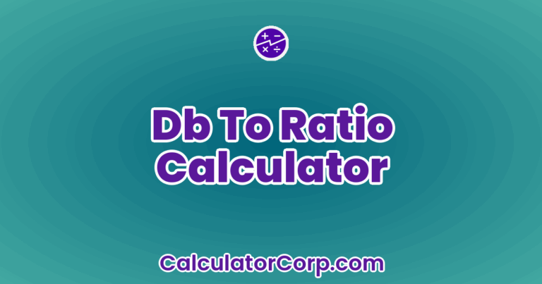 Db To Ratio Calculator