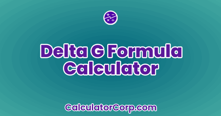 Delta G Formula Calculator