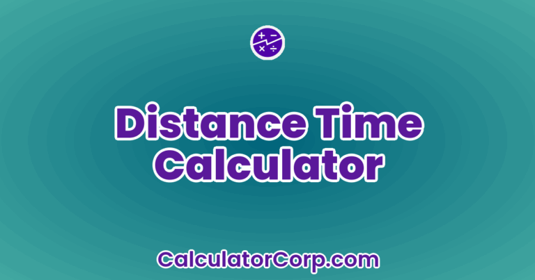 Distance Time Calculator