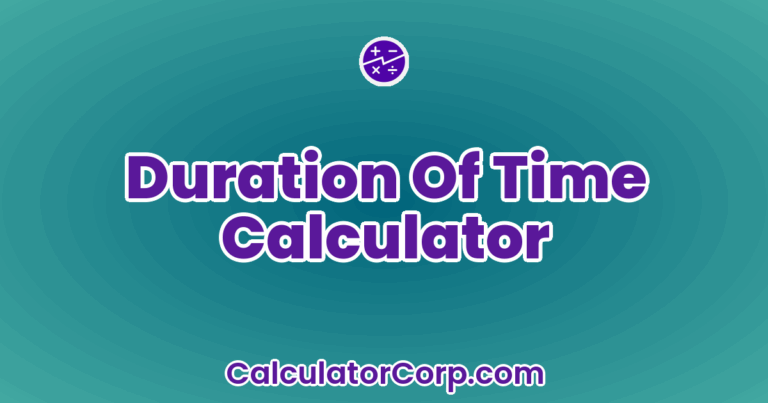 Duration Of Time Calculator