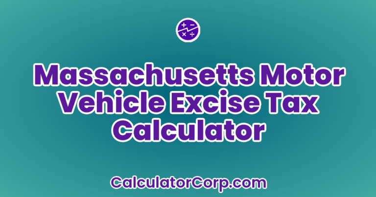 Massachusetts Motor Vehicle Excise Tax Calculator