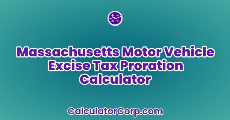 Massachusetts Motor Vehicle Excise Tax Proration Calculator
