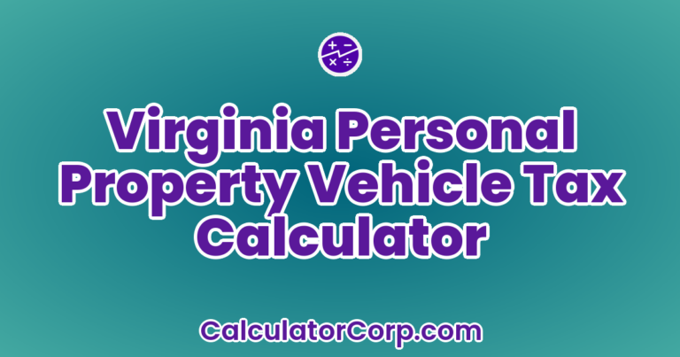 Virginia Personal Property Vehicle Tax Calculator
